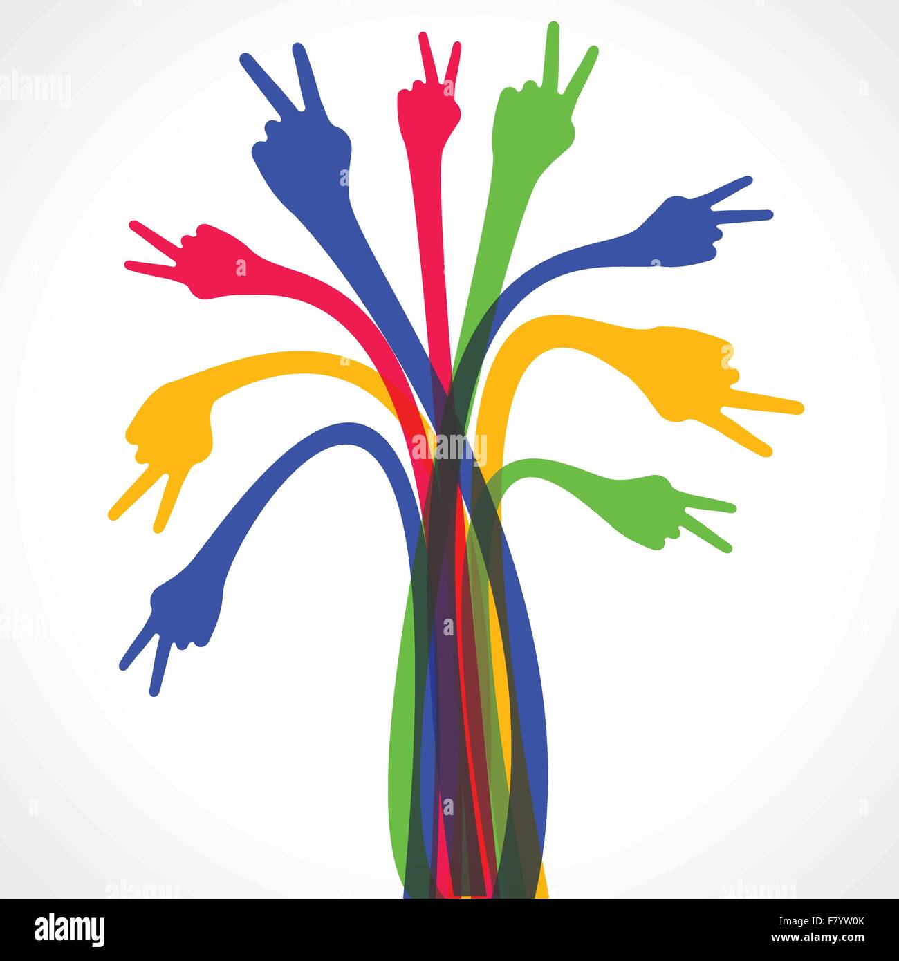colorful hand show the victory sign stock vector Stock Vector Image ...