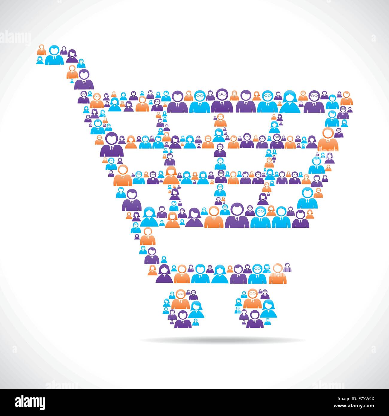 shopping car is design with group of people stock vector Stock Vector ...