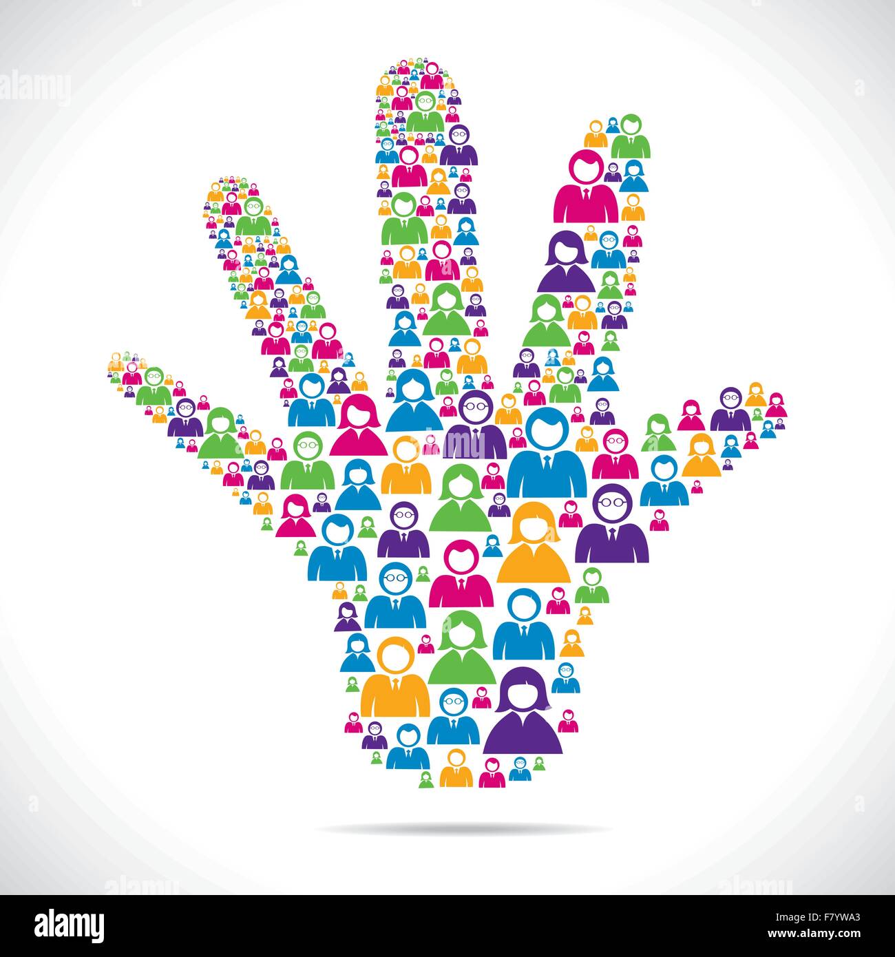 open hand with group of people stock vector Stock Vector Image & Art ...