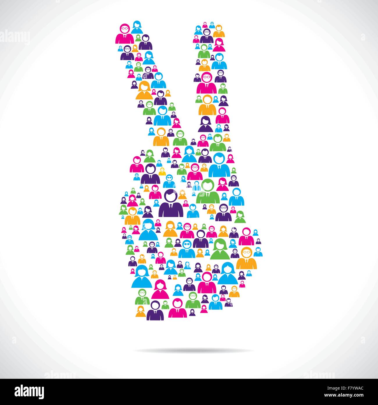 victory sign design group of people stock vector Stock Vector Image ...