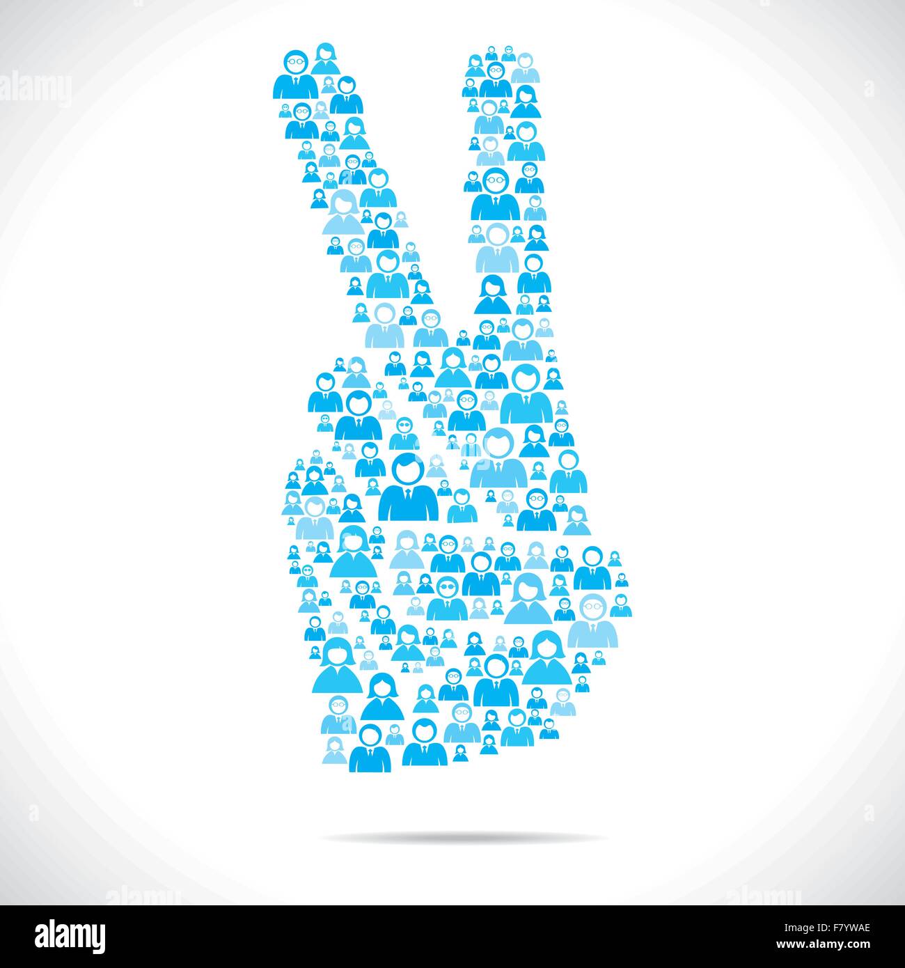 victory sign design group of people stock vector Stock Vector Image ...