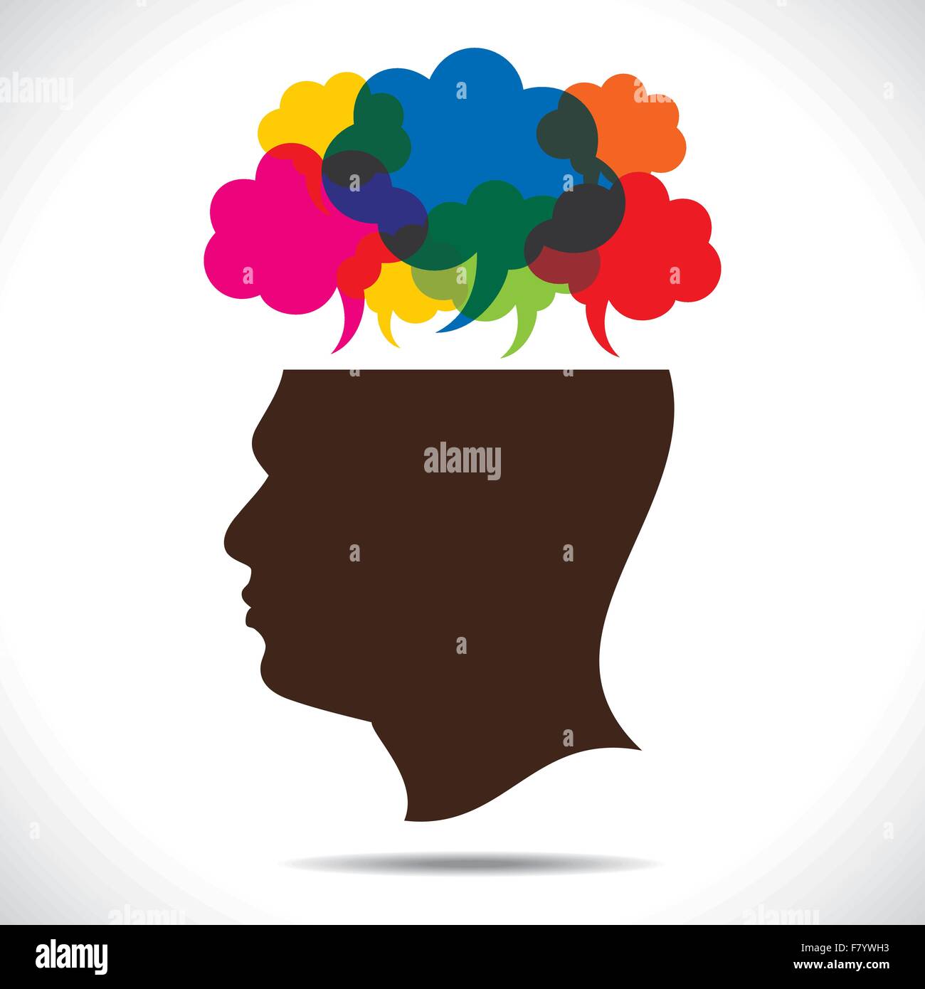 message bubble in human head Stock Vector Image & Art - Alamy