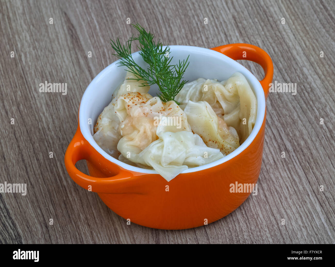 Shrimp wanton with dill leaves - traditional asian cusine Stock Photo ...