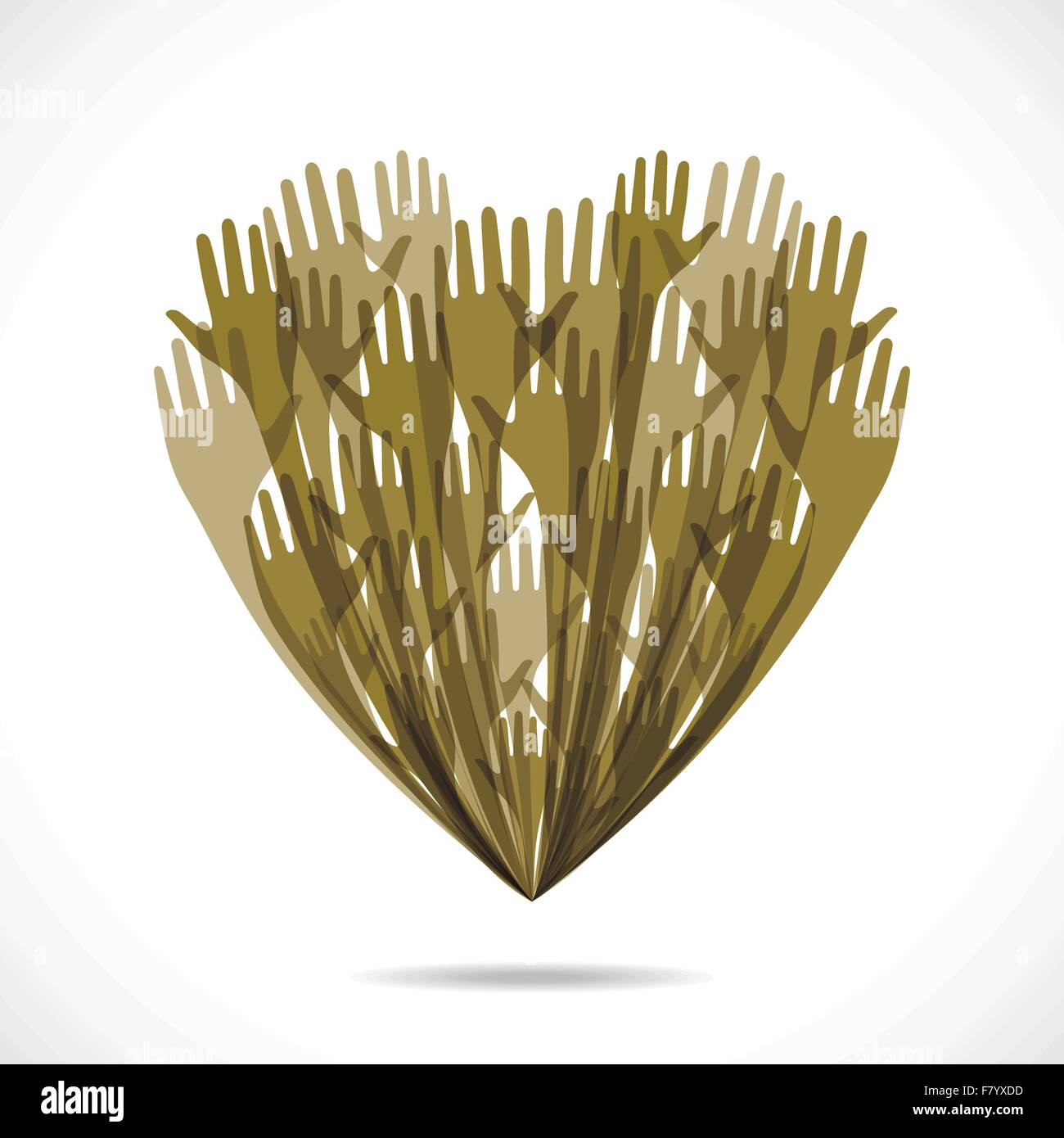 brown hand make heart shape stock vector Stock Vector Image & Art - Alamy