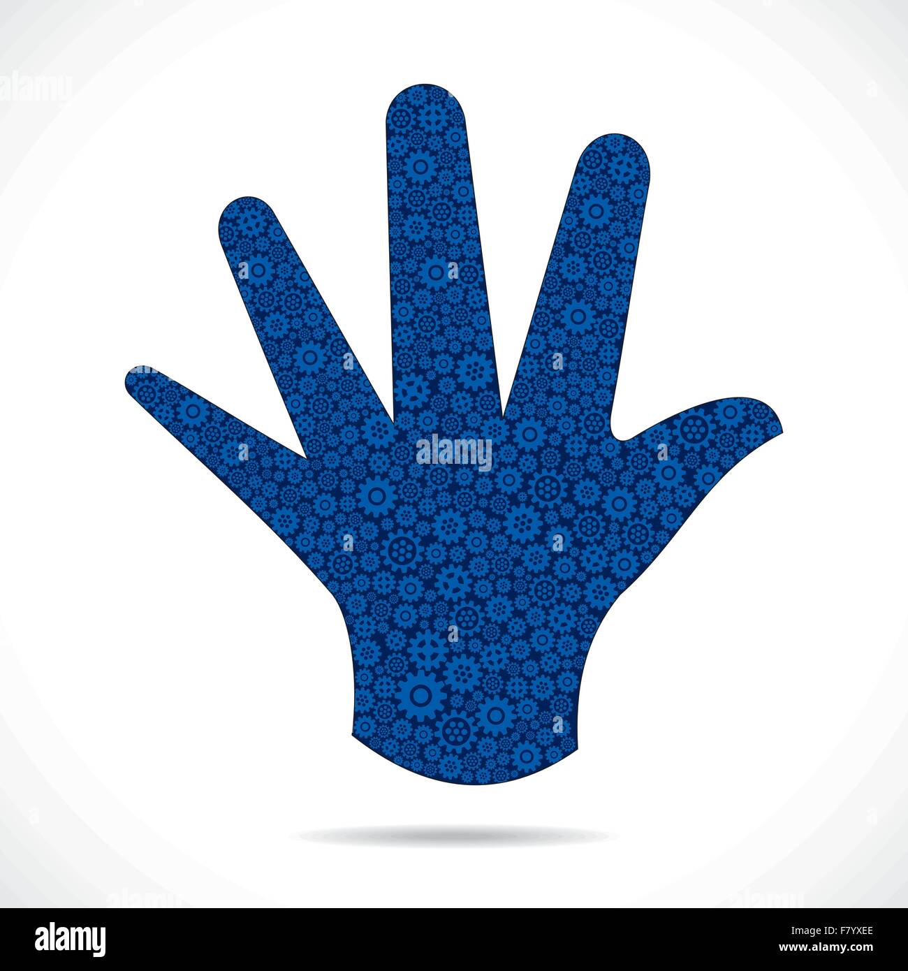open hand design with gear stock vector Stock Vector Image & Art - Alamy