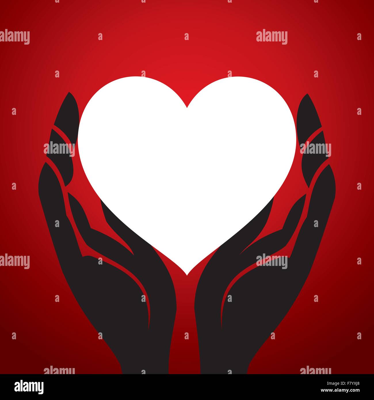 white heart in hand Stock Vector Image & Art - Alamy