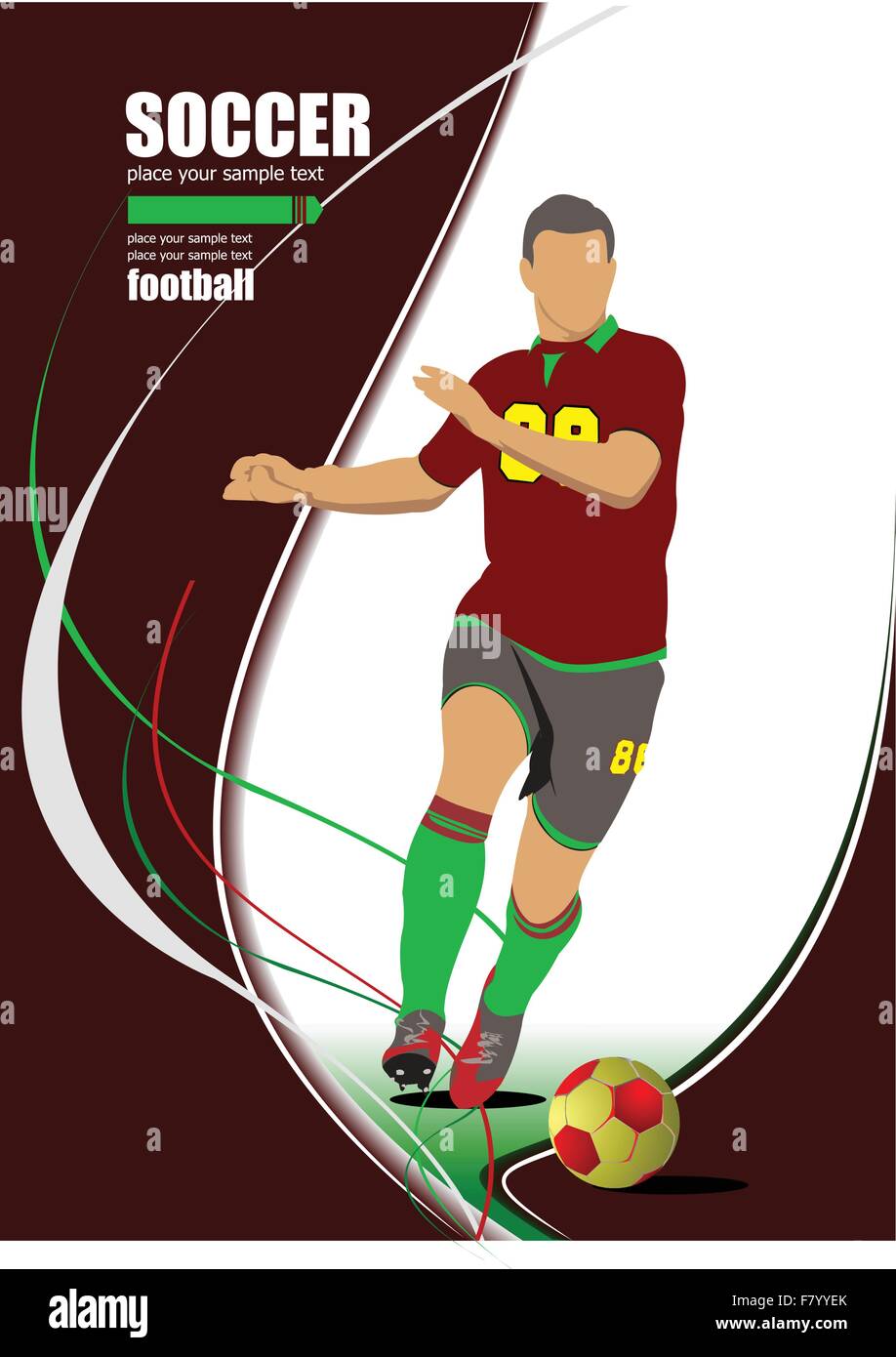 Soccer player poster. Football player. Vector illustration Stock Vector ...