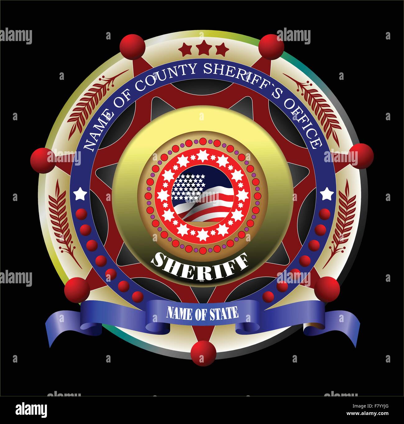 Sheriff's badge on a black background. Vector illustration Stock Vector ...