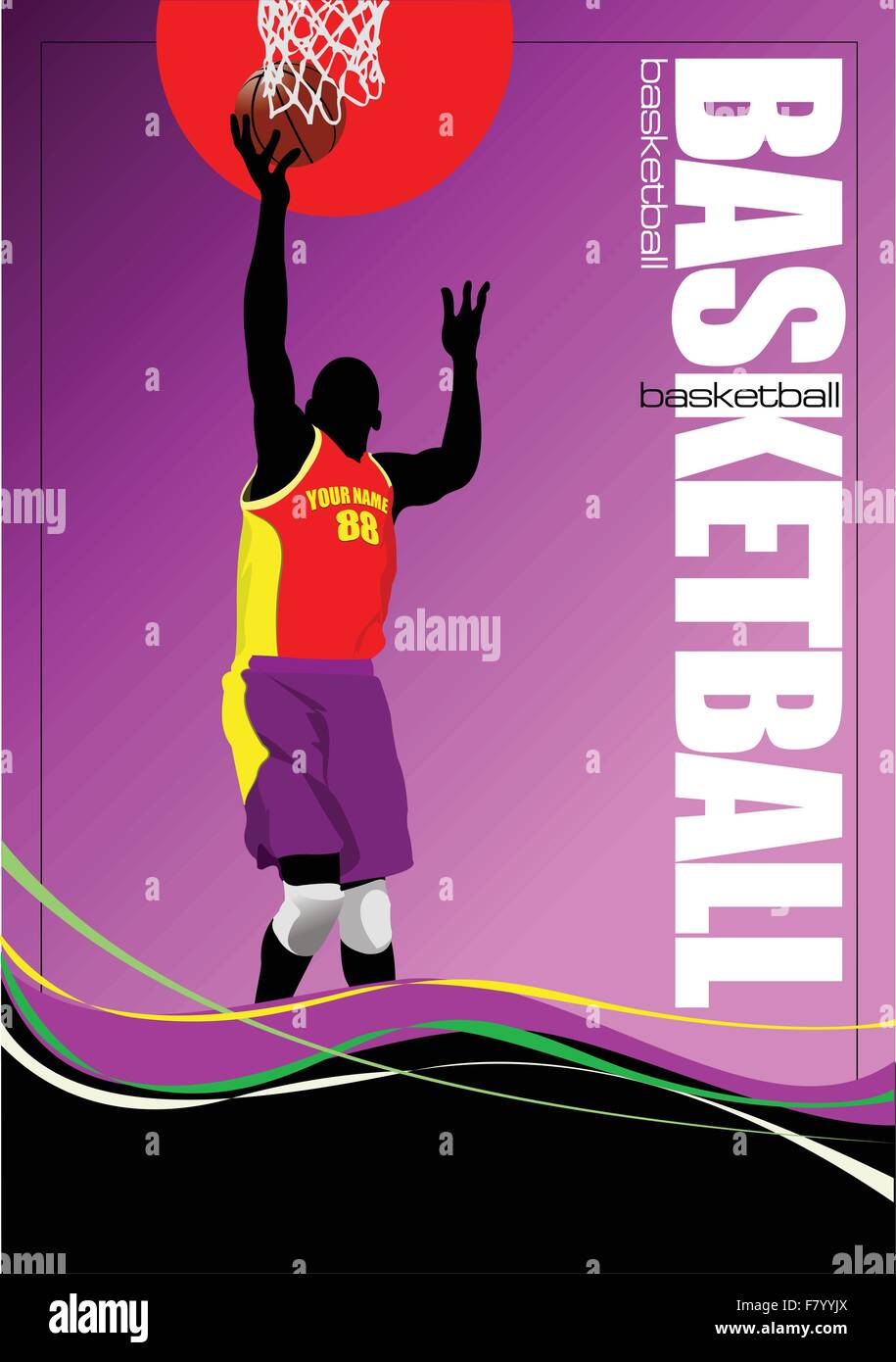 Basketball player poster. Vector illustration Stock Vector Image & Art ...