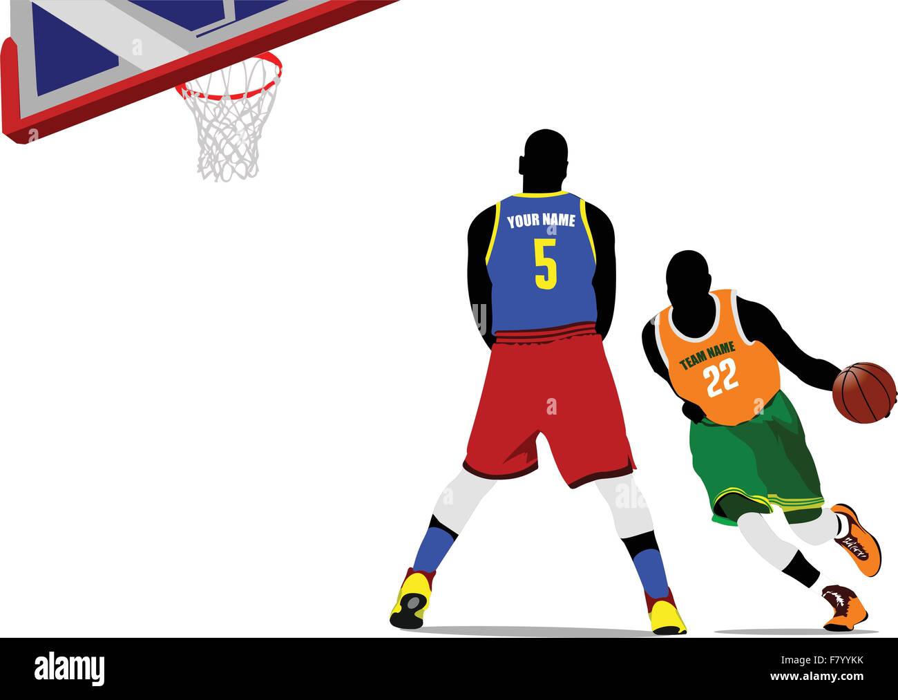 Basketball players. Vector illustration Stock Vector Image & Art - Alamy