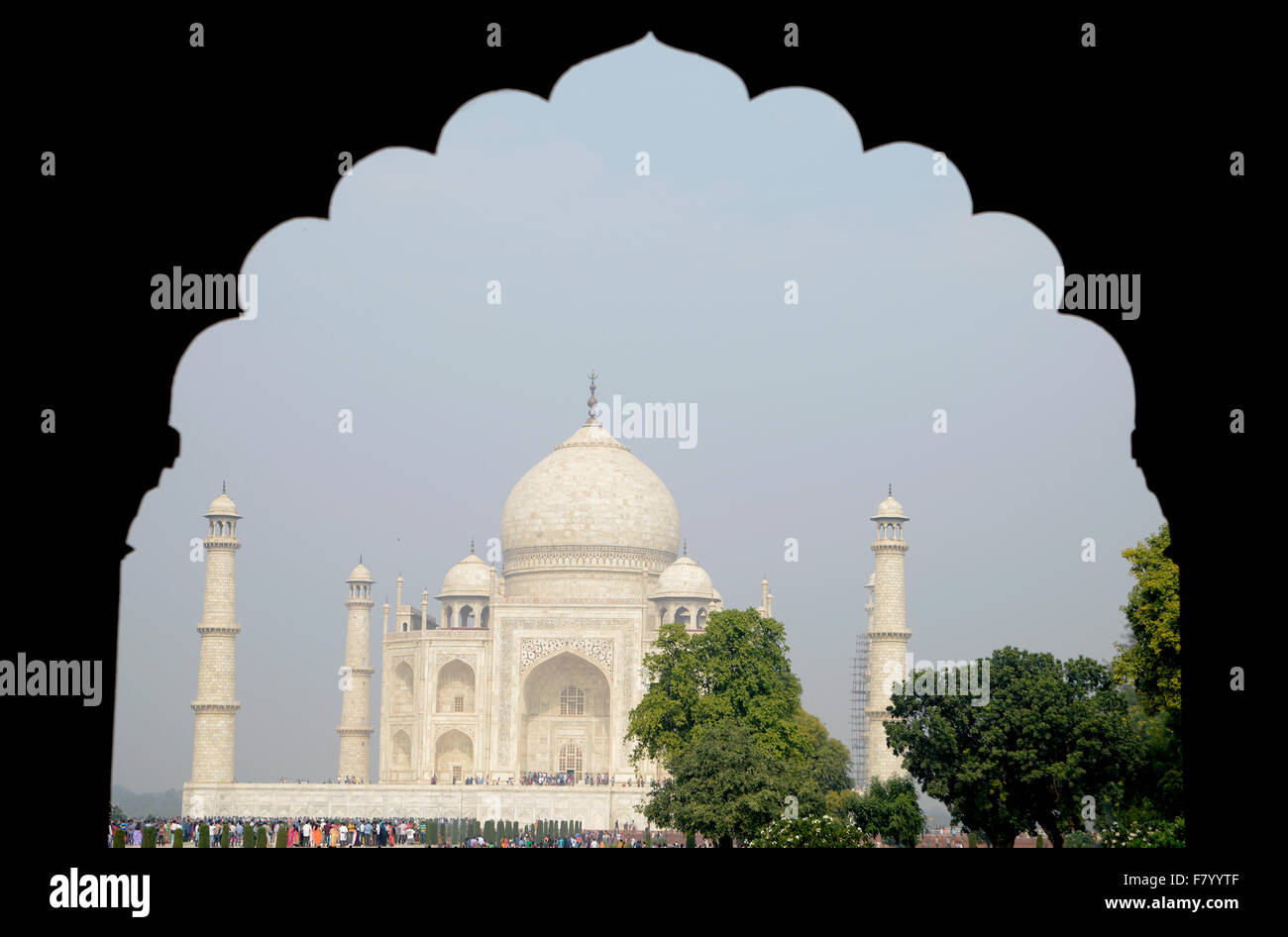 Taj Mahal seen through Window arch,Agra,India Stock Photo - Alamy
