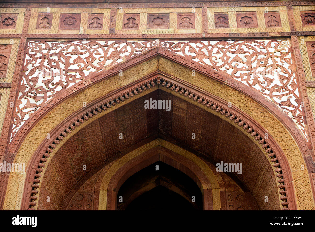 Wonderful detail of architecture of the-Akbar's tomb,Sikandara Stock ...