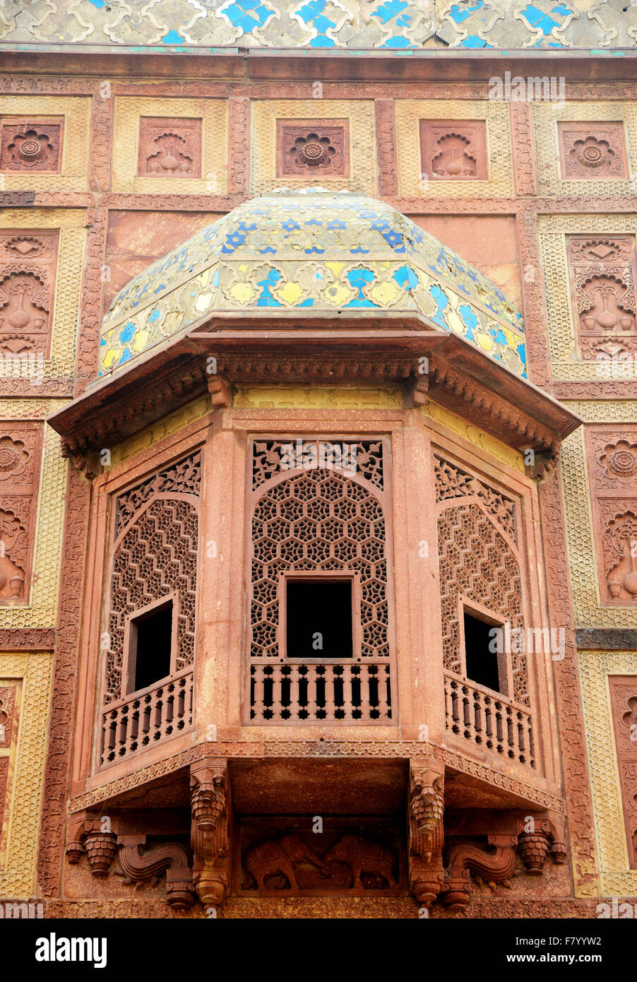 A Carved sandstone window Stock Photo - Alamy