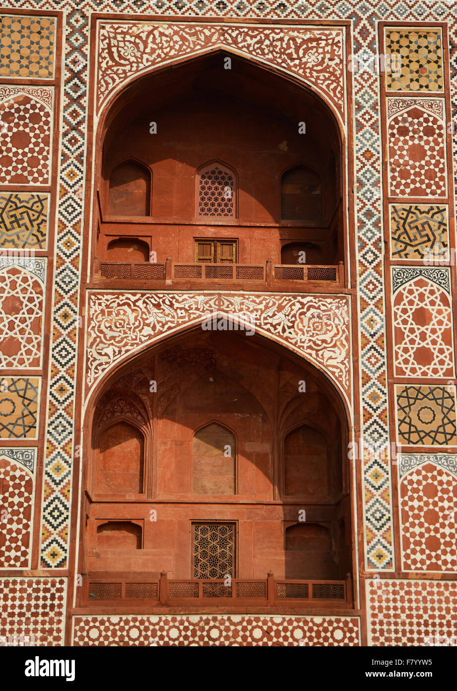 Wonderful detail of architecture of the-Akbar's tomb,Sikandara Stock ...