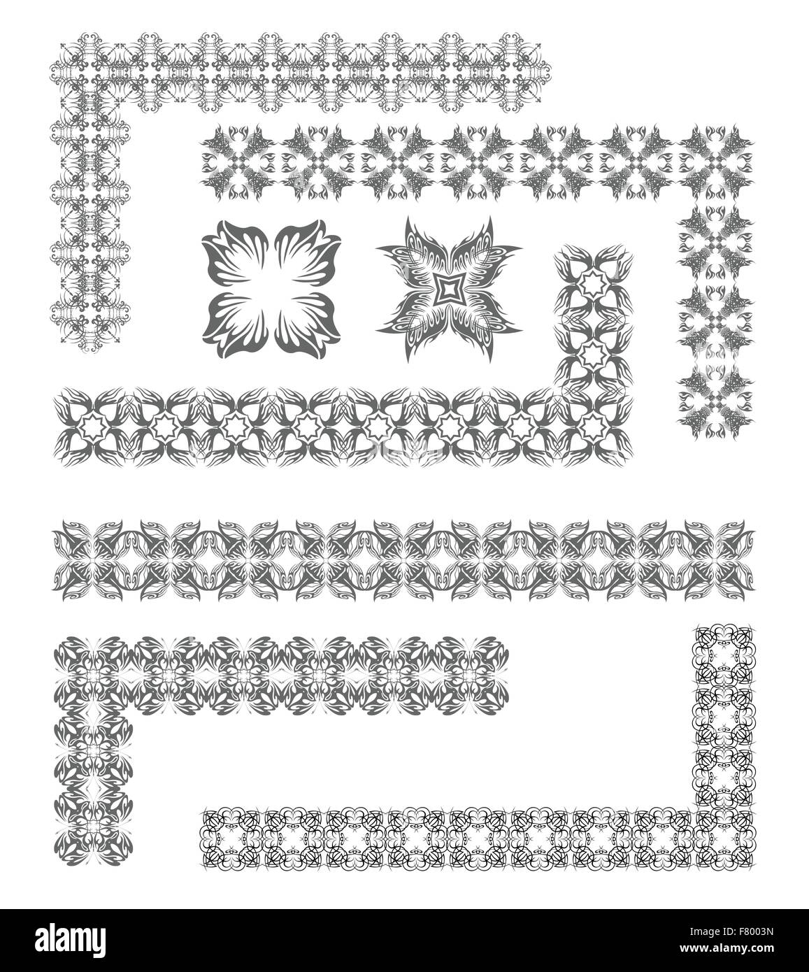 Collection of Ornamental Rule Lines in Different Design styles Stock ...