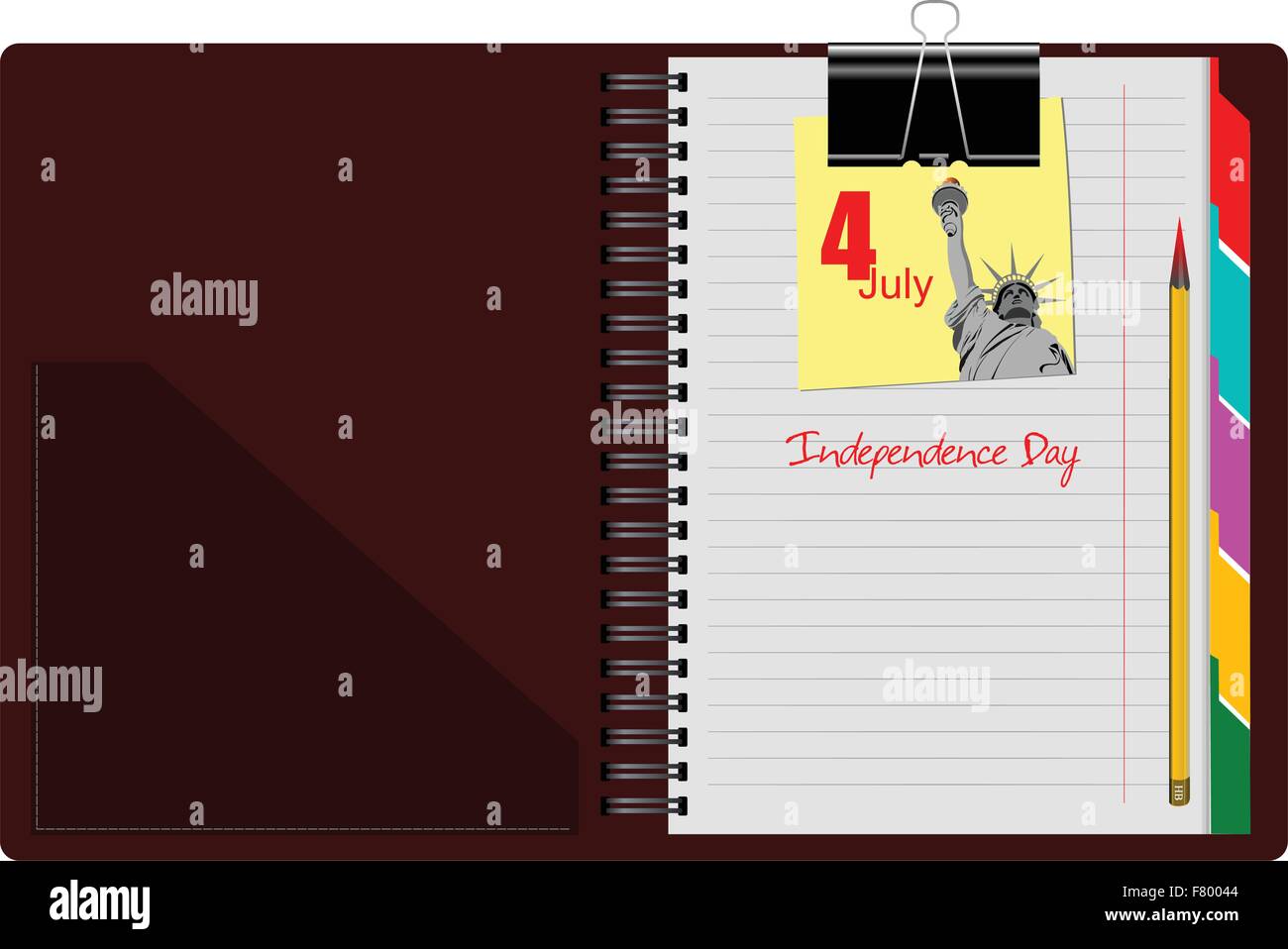 Notebook pencil open on Stock Vector Images - Alamy