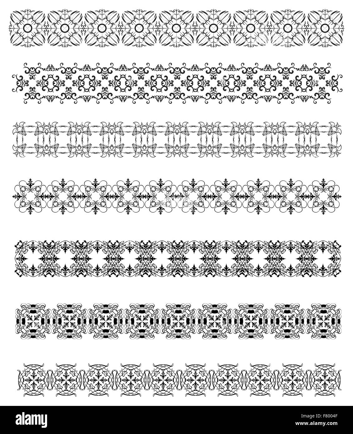 Collection of Ornamental Rule Lines in Different Design styles Stock ...