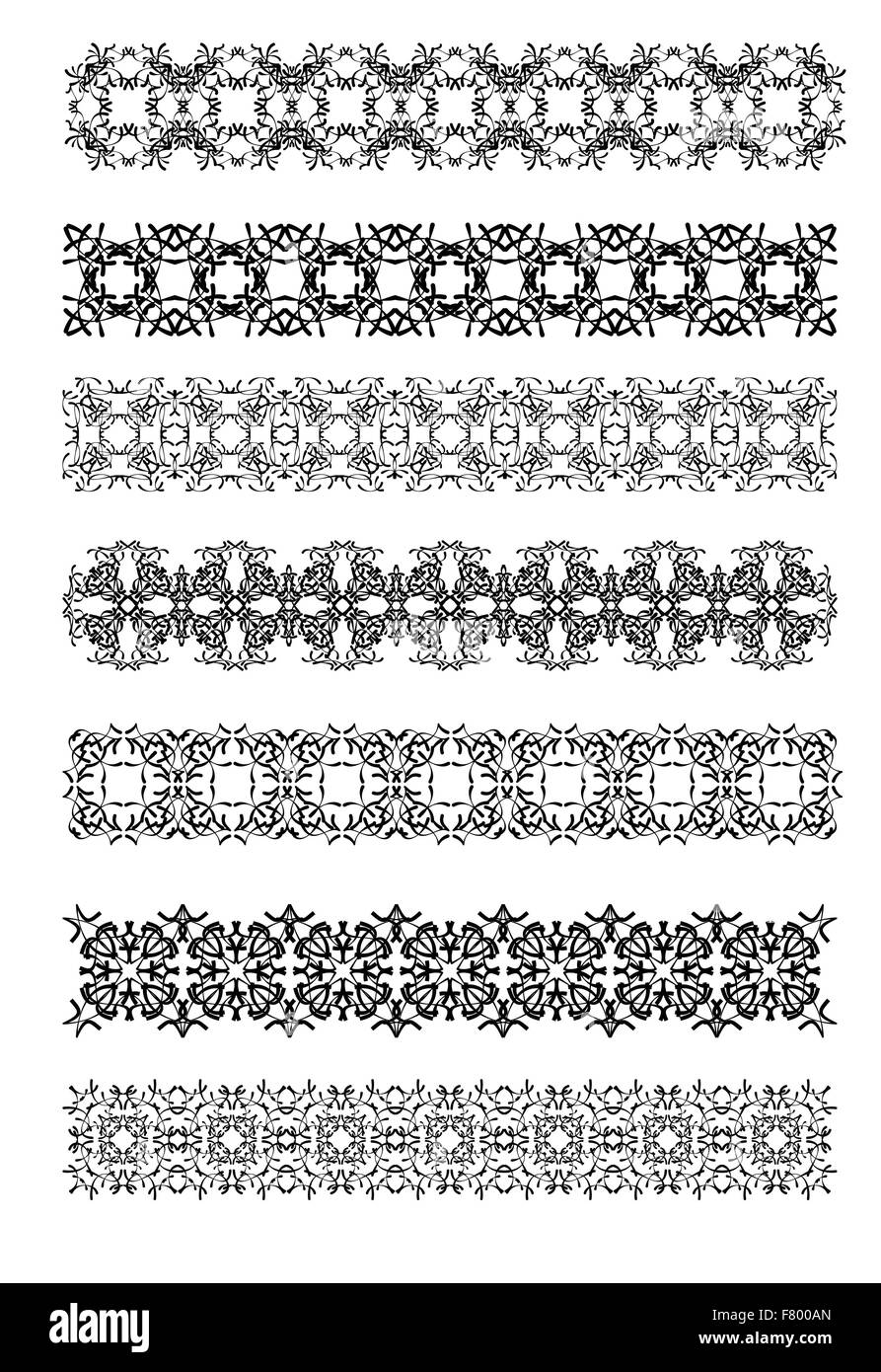 Collection of Ornamental Rule Lines in Different Design styles Stock ...