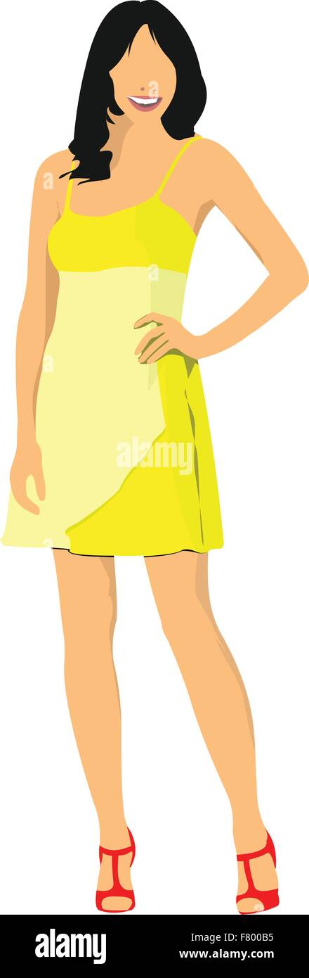 Modern young girl. Colored Vector illustration Stock Vector Image & Art ...