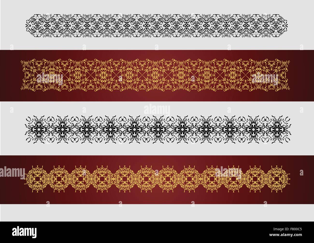 Collection of Ornamental Rule Lines in Different Design styles Stock ...