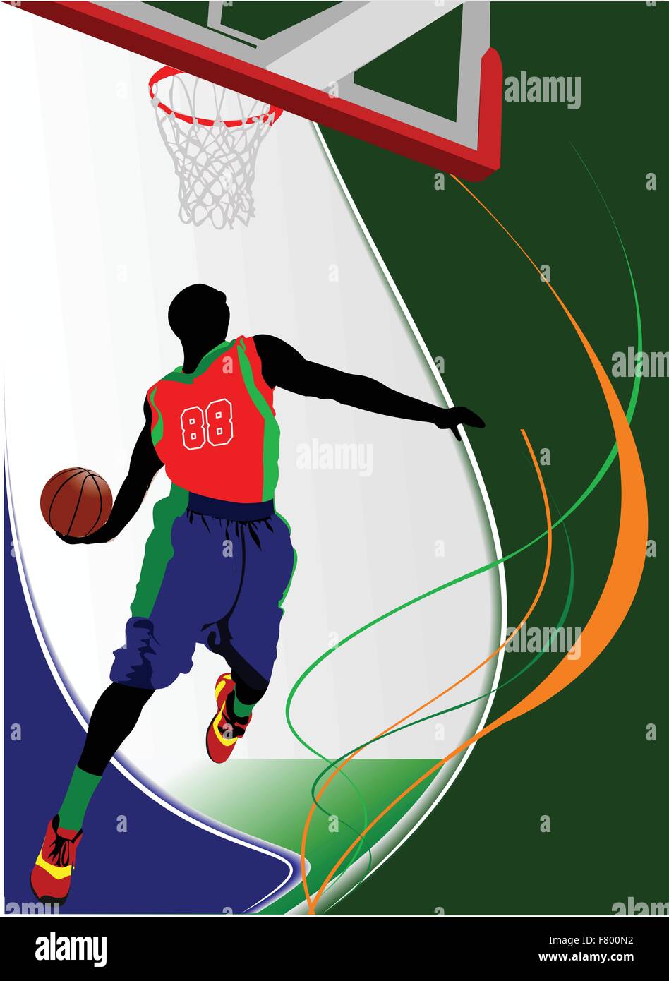 Basketball players. Vector illustration Stock Vector Image & Art - Alamy