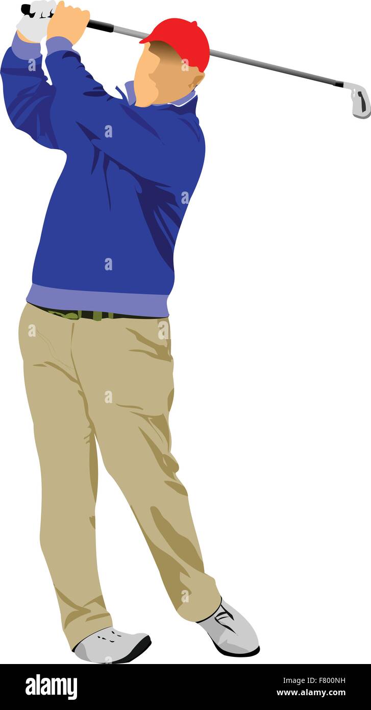 Golf player poster. Vector illustration Stock Vector Image & Art - Alamy