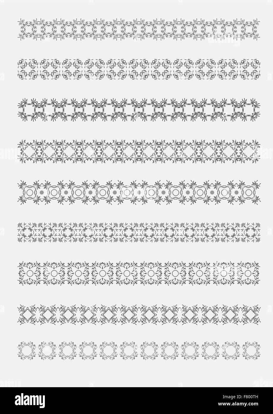 Collection of Ornamental Rule Lines in Different Design styles Stock ...