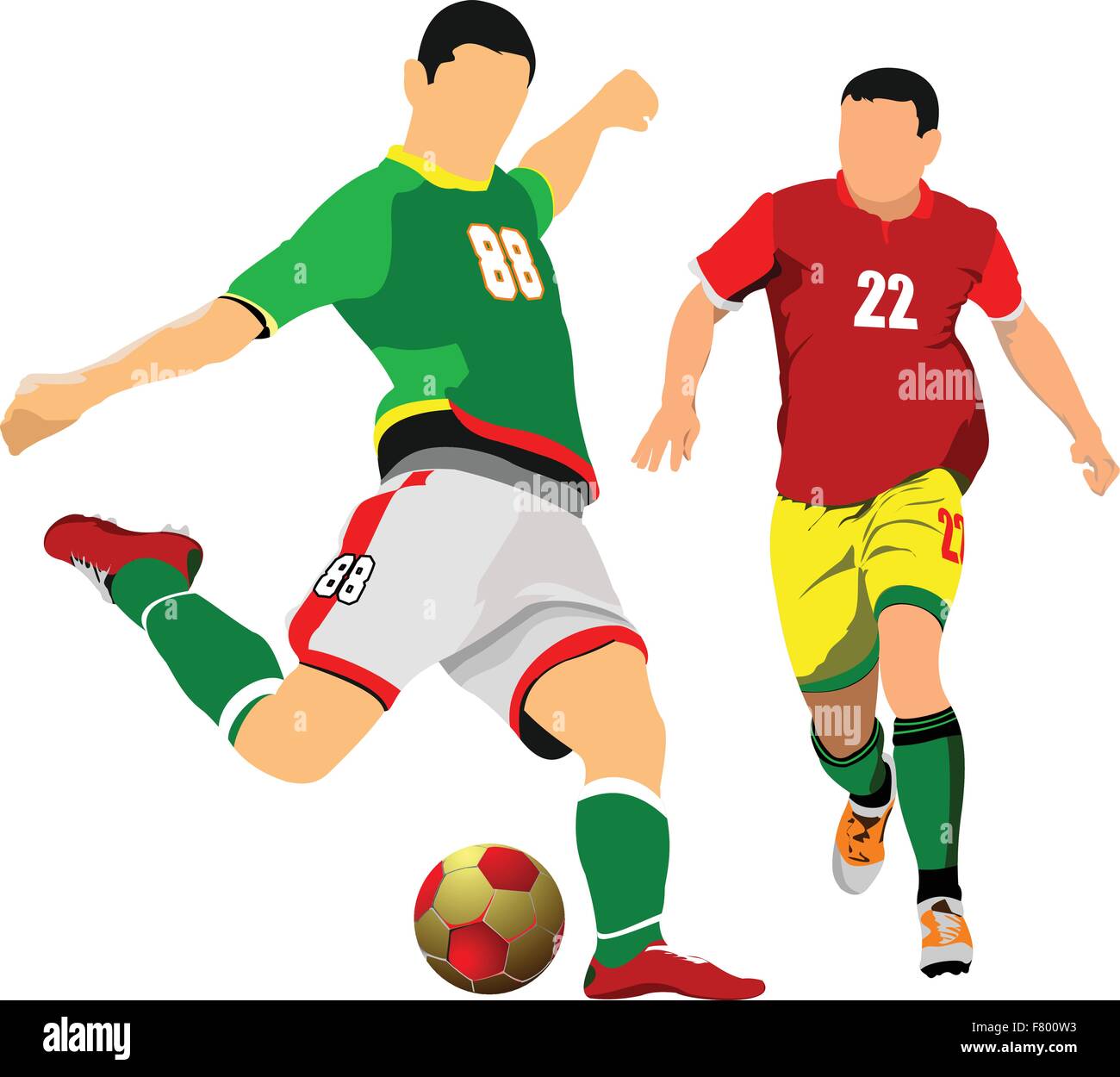 Two soccer players poster. Vector illustration Stock Vector Image & Art ...