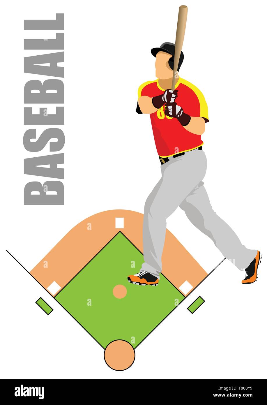 Baseball player. Vector illustration Stock Vector Image & Art - Alamy