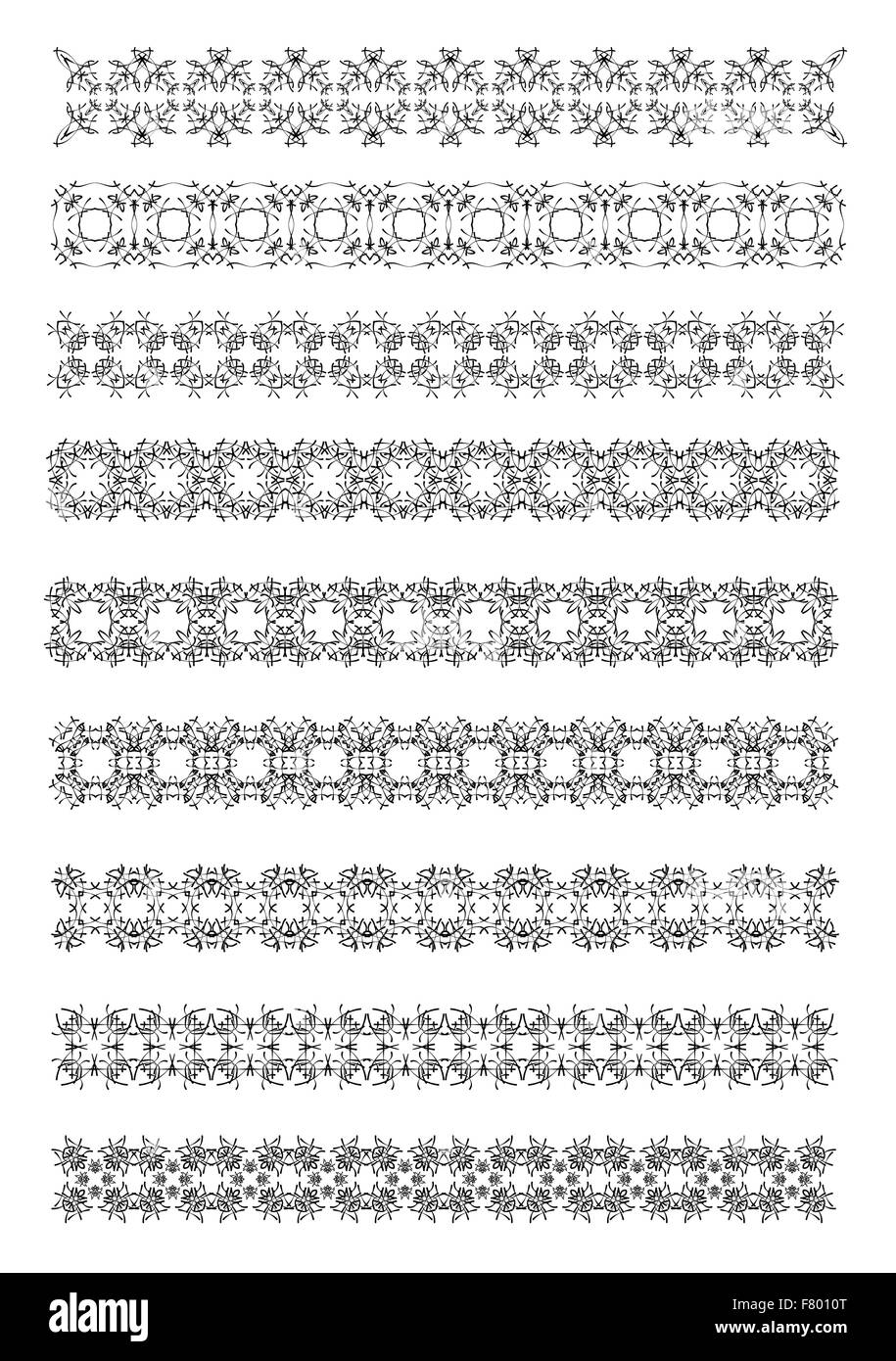 Collection of Ornamental Rule Lines in Different Design styles Stock ...