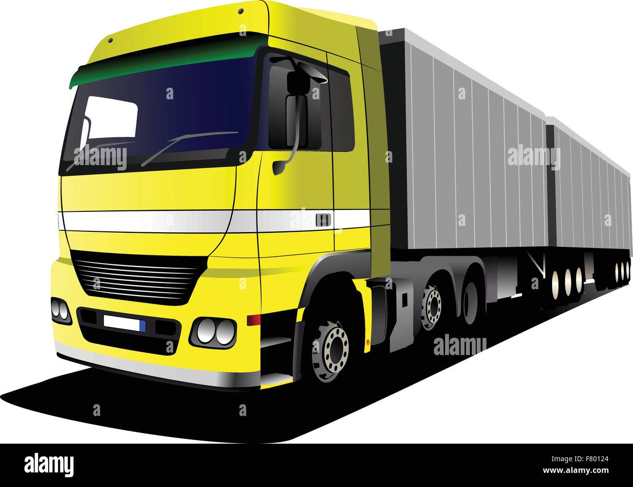 Vector illustration of yellow truck Stock Vector Image & Art - Alamy