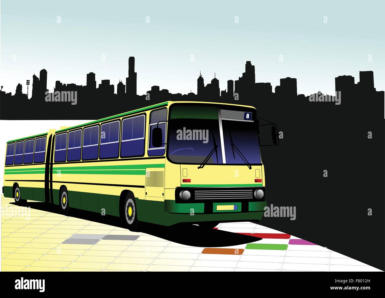 Bus station panorama Stock Vector Images - Alamy