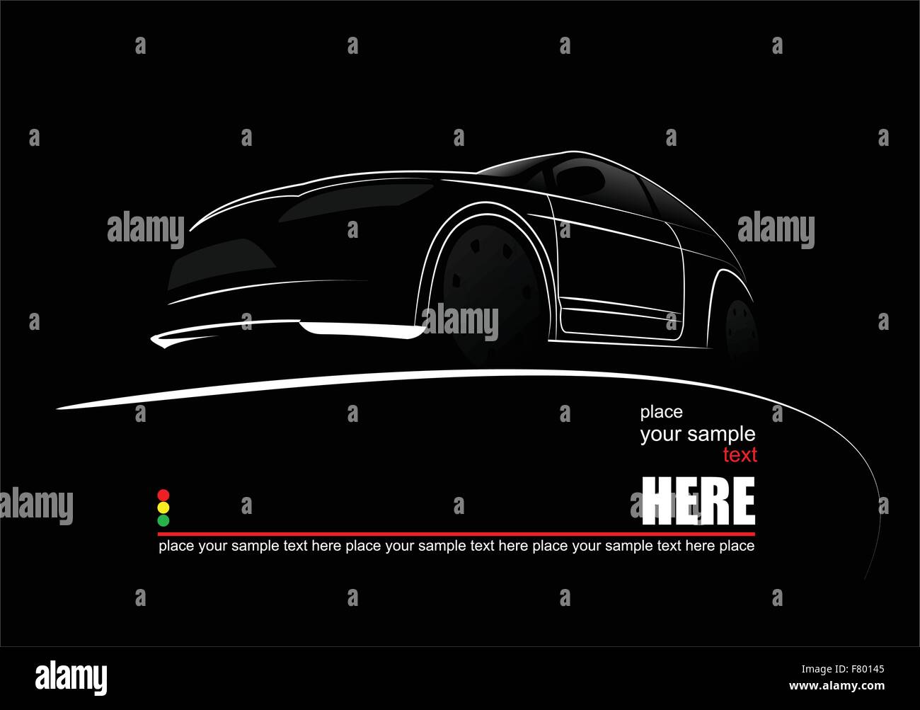 White silhouette of car on black background. Vector illustration Stock ...