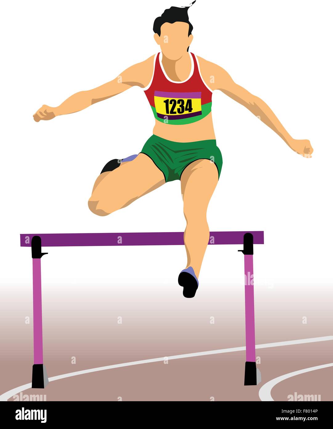 Woman running track field Stock Vector Images - Alamy