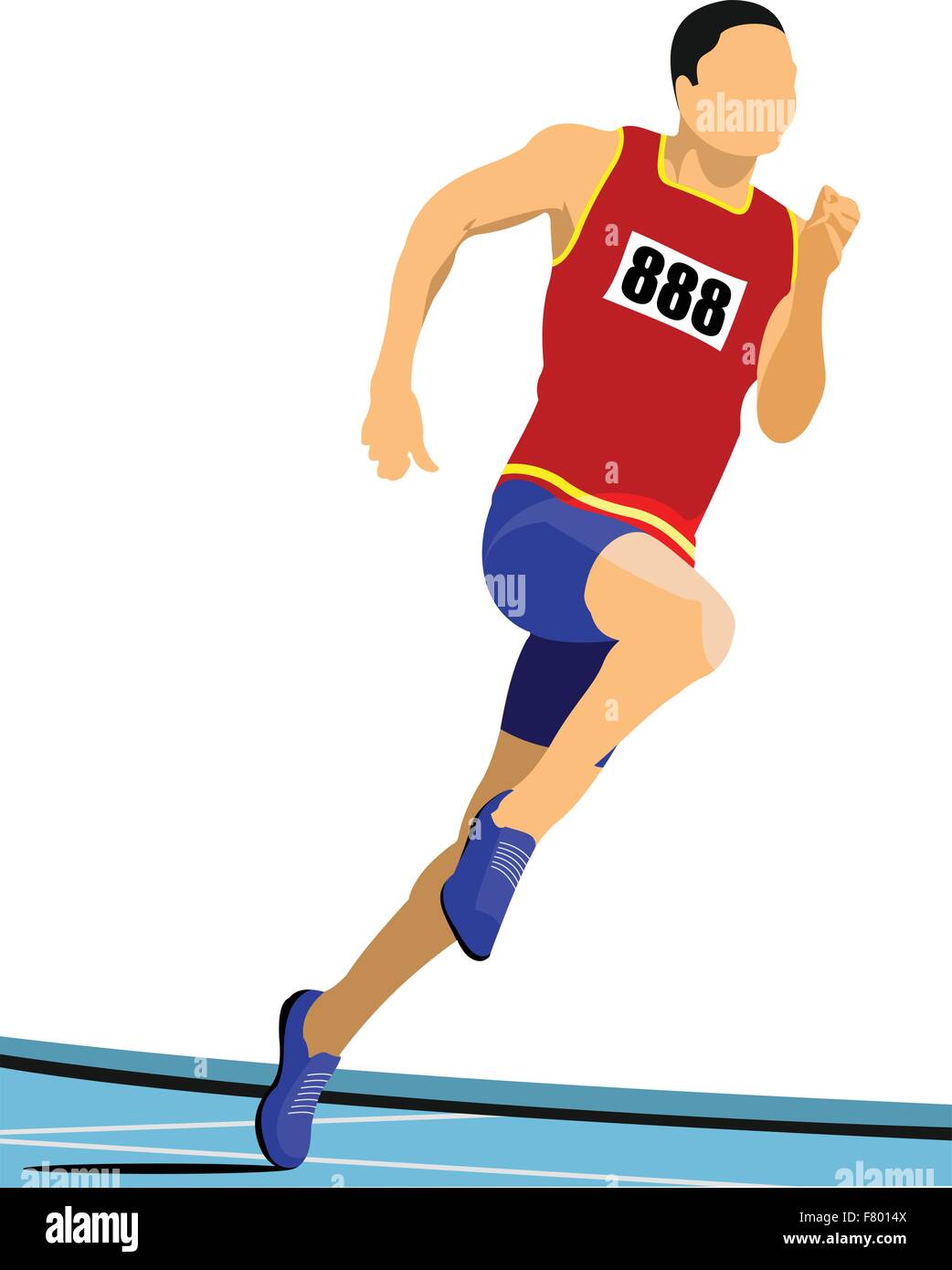 Long-distance runner. Short-distance runner. Vector illustration Stock ...