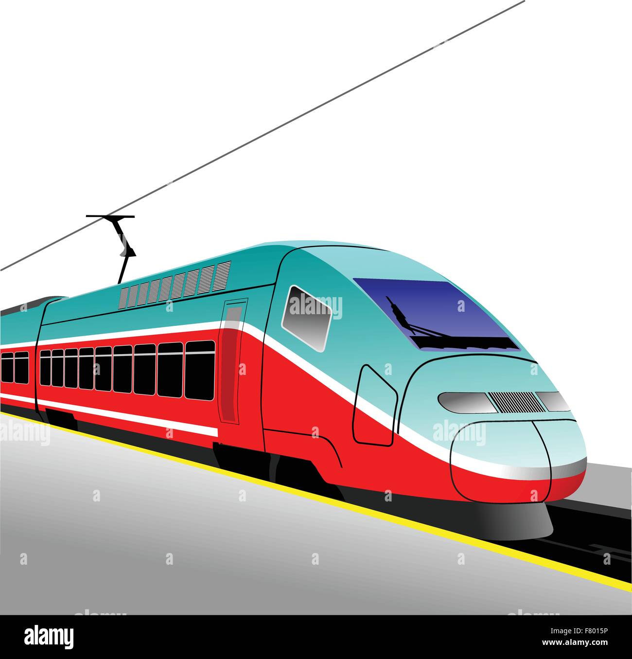 Red-blue modern speed bullet train. Fast suburban, subway, metro Stock ...