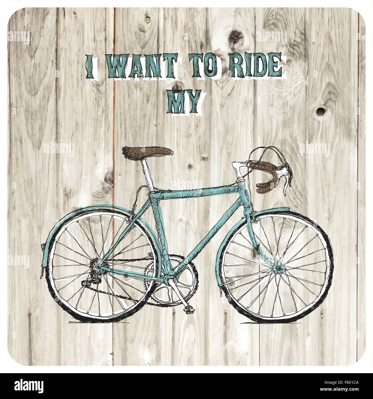 Vintage bycicle hand drawn poster Stock Vector Image & Art - Alamy
