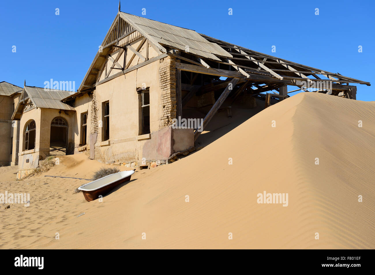 Abandoned diamond mining town of Kolmannskuppe near Luderitz, Namibia ...
