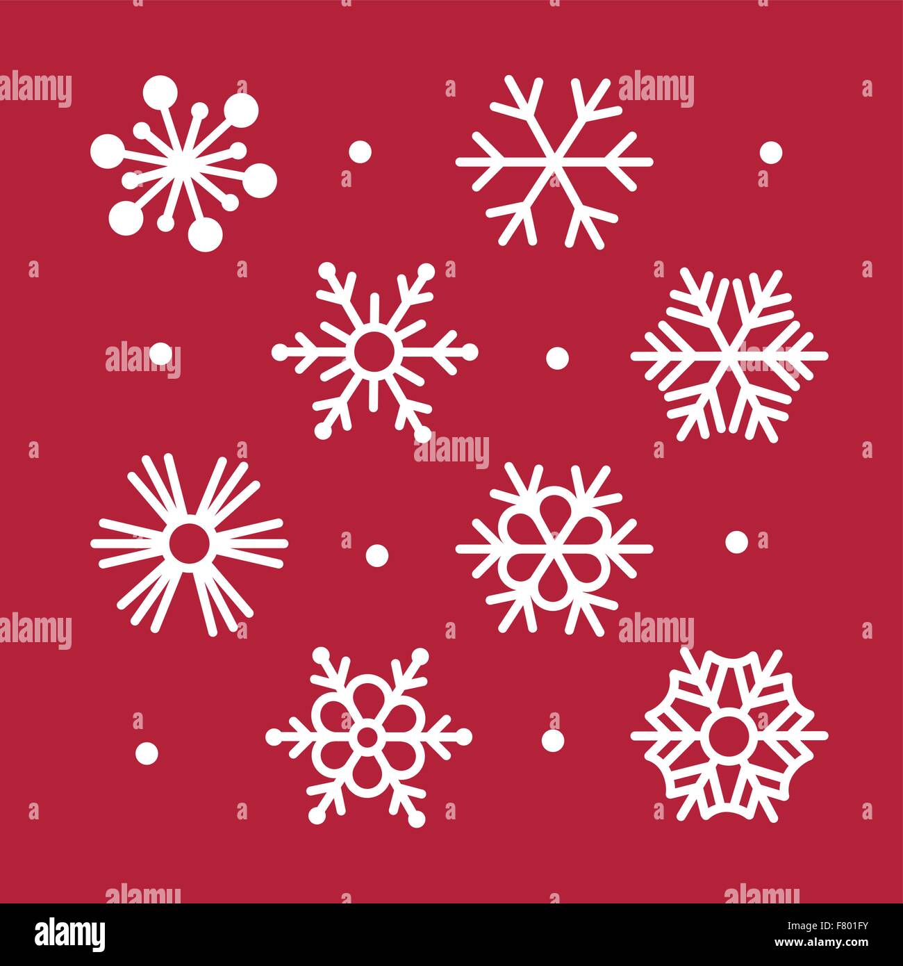 Simple Snowflakes Collection on Red Stock Vector Image & Art - Alamy