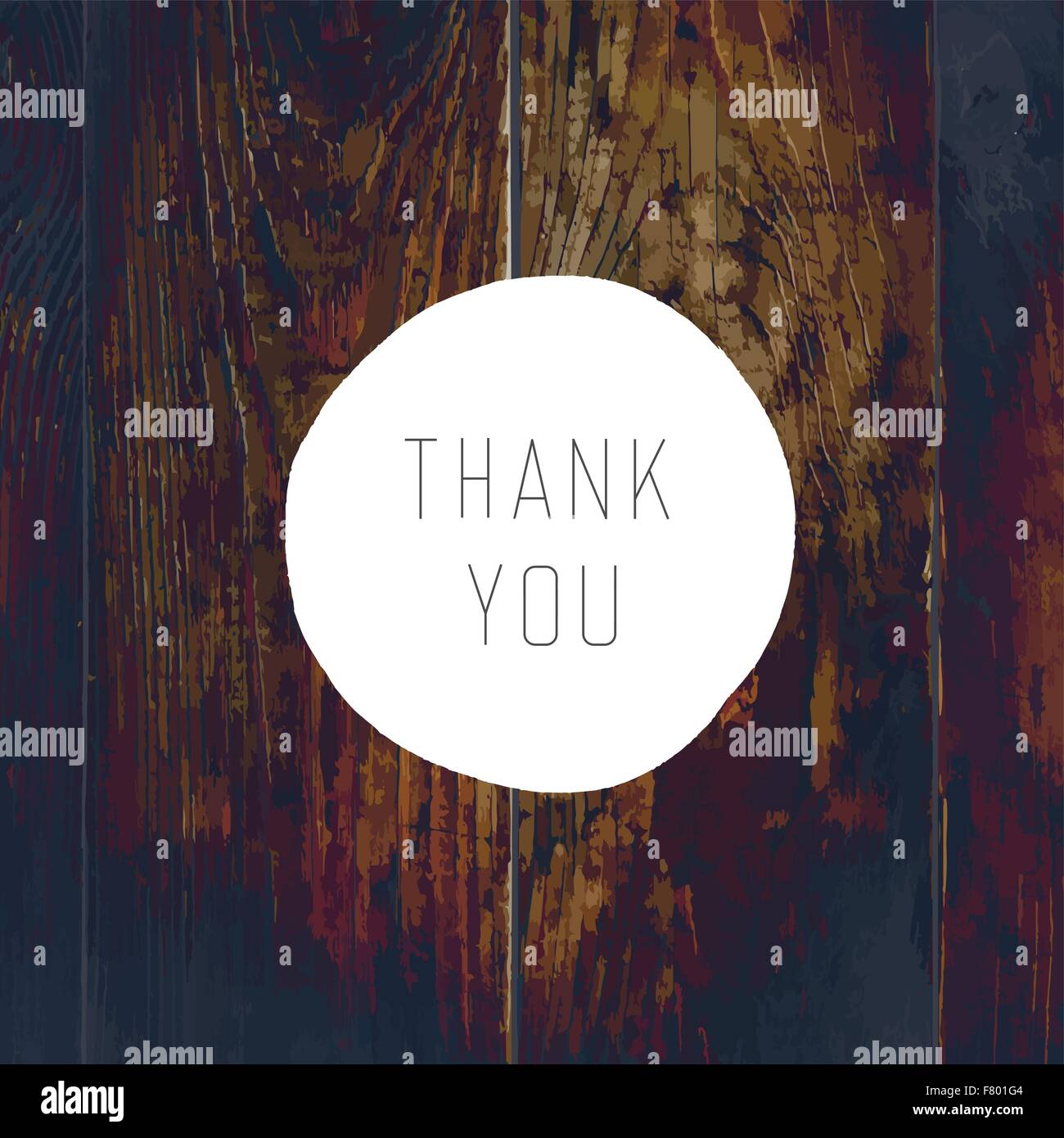 Thank You Card. On Wooden Texture with Cross Process Effect Stock ...