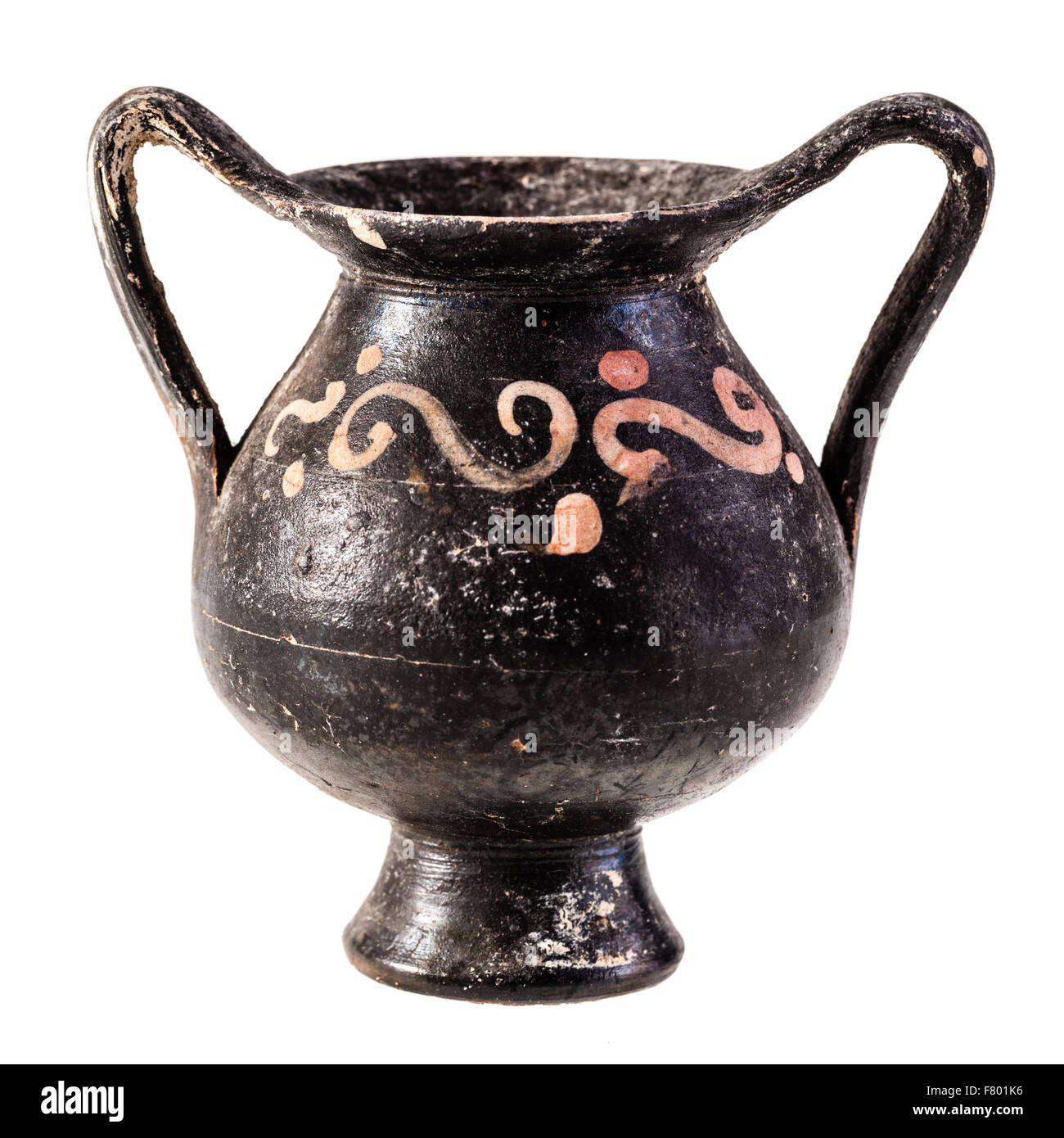 Apulian pottery ancient Daunian kantharos from Venosa isolated over a ...