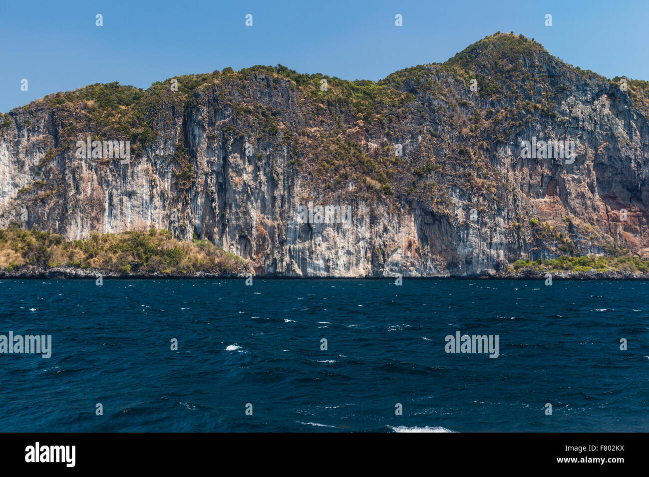The majestic cliffs of Phi Phi Island tropical paradise, Thailand, in ...