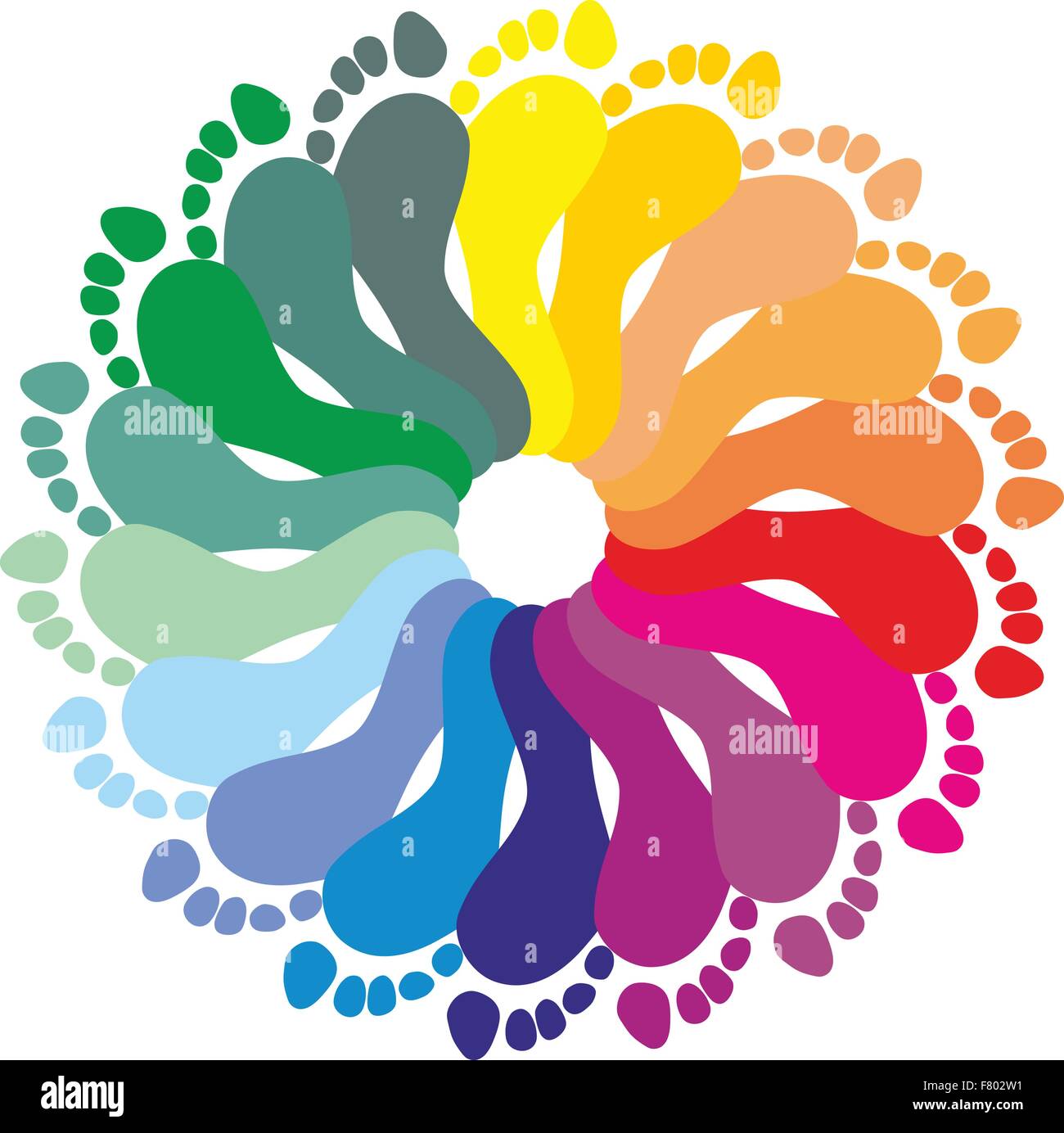 Color rraces of feet imprints Stock Vector Image & Art - Alamy