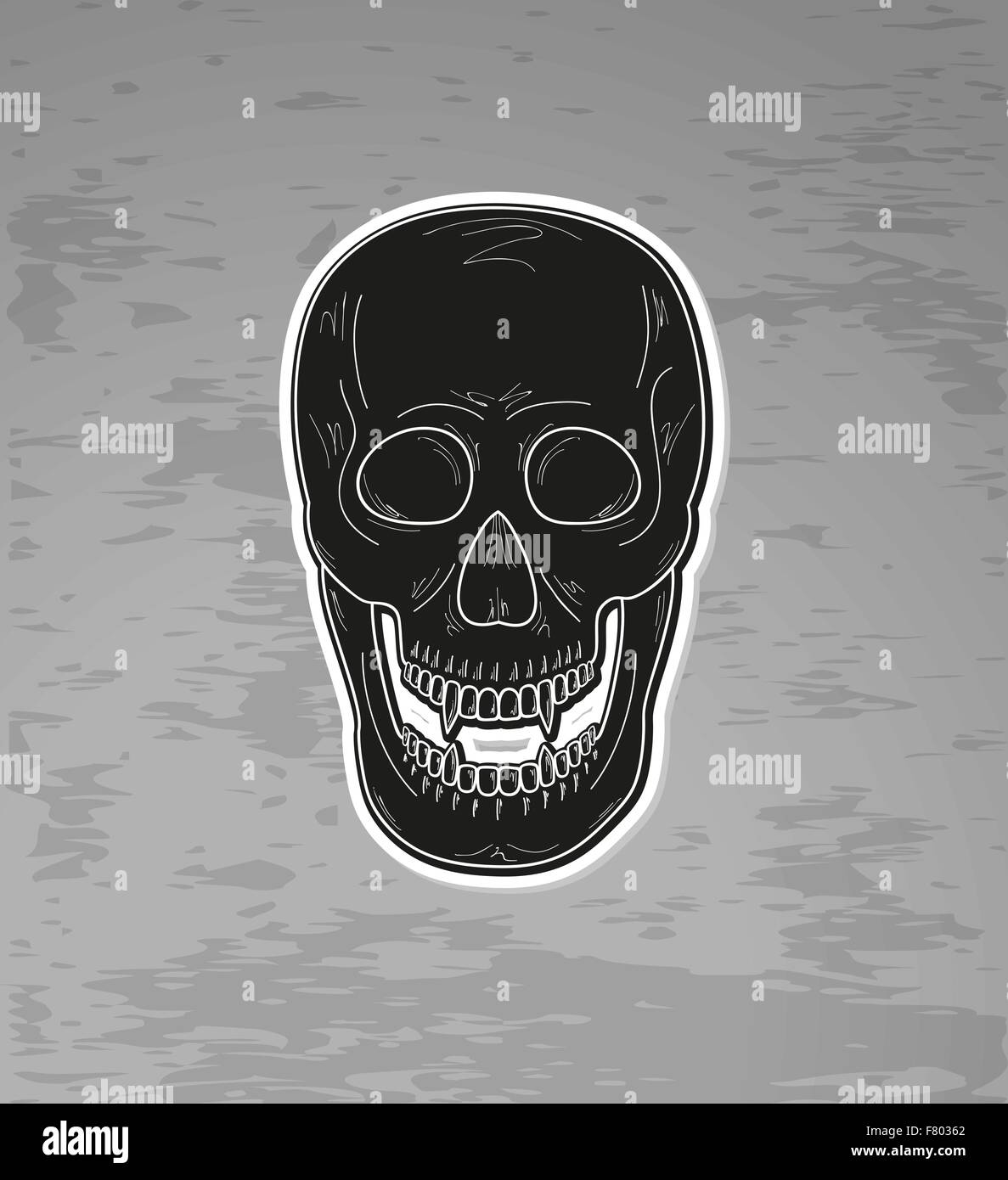 skull with vampire teeth Stock Vector Image & Art - Alamy