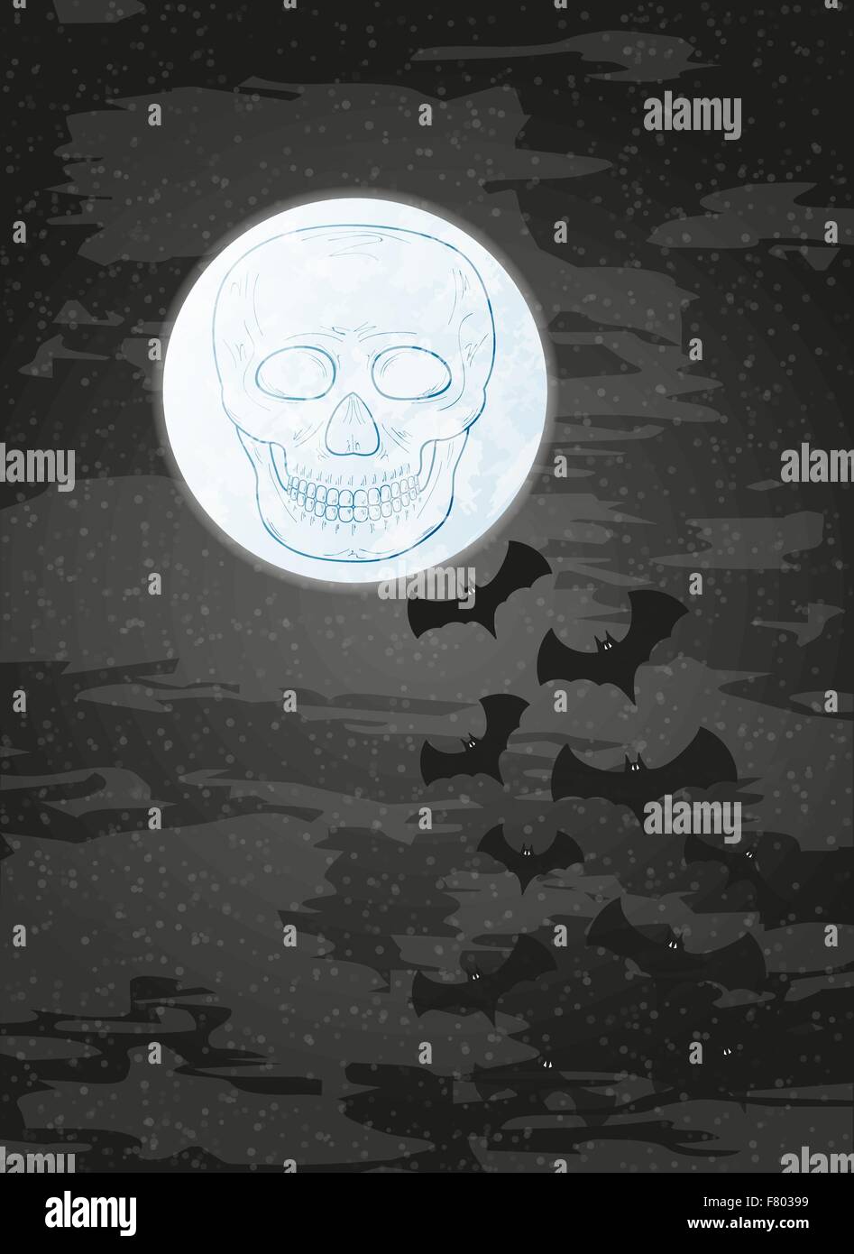 Moon with skull face Stock Vector Images - Alamy