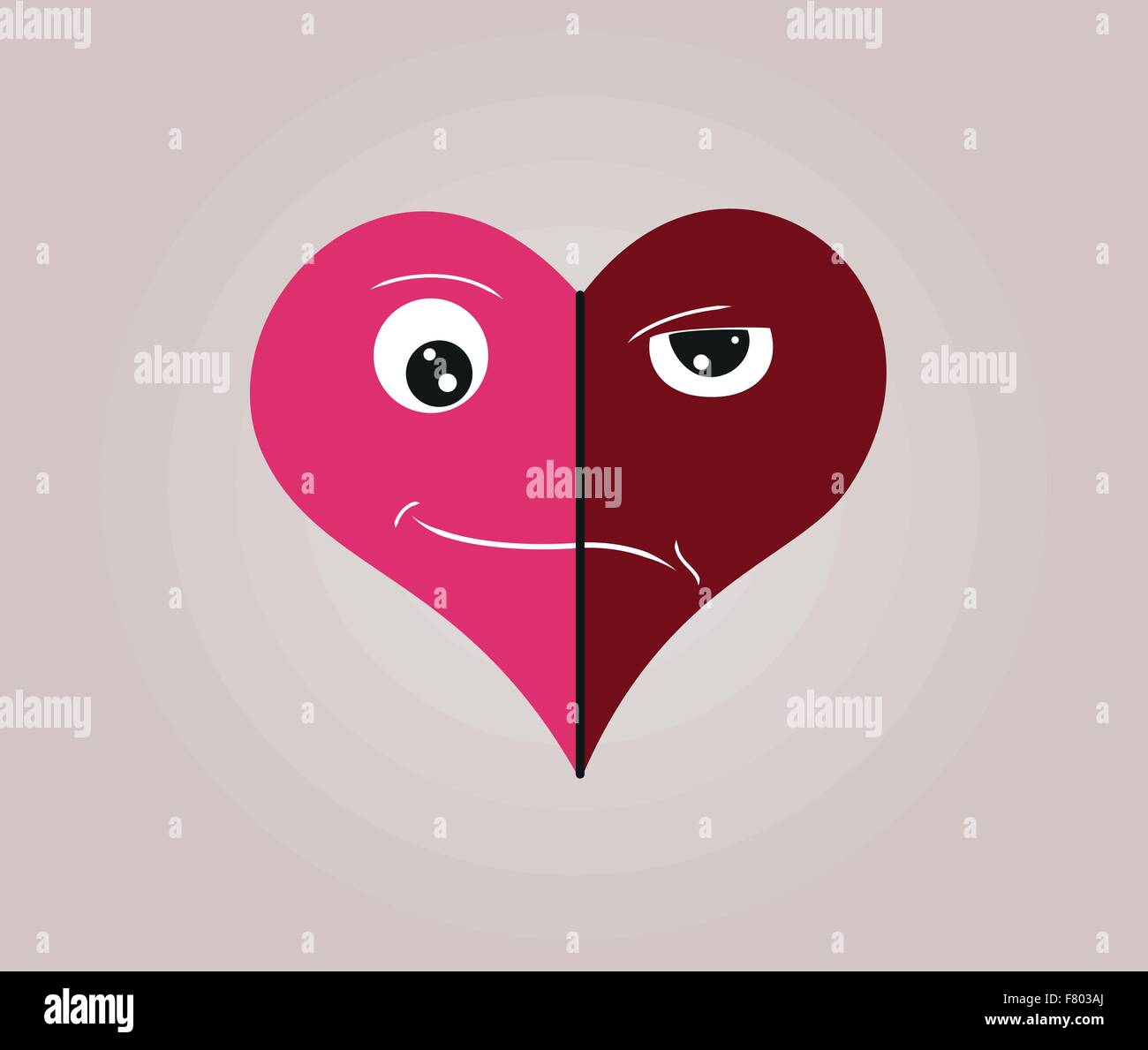 heart with two faces Stock Vector Image & Art - Alamy
