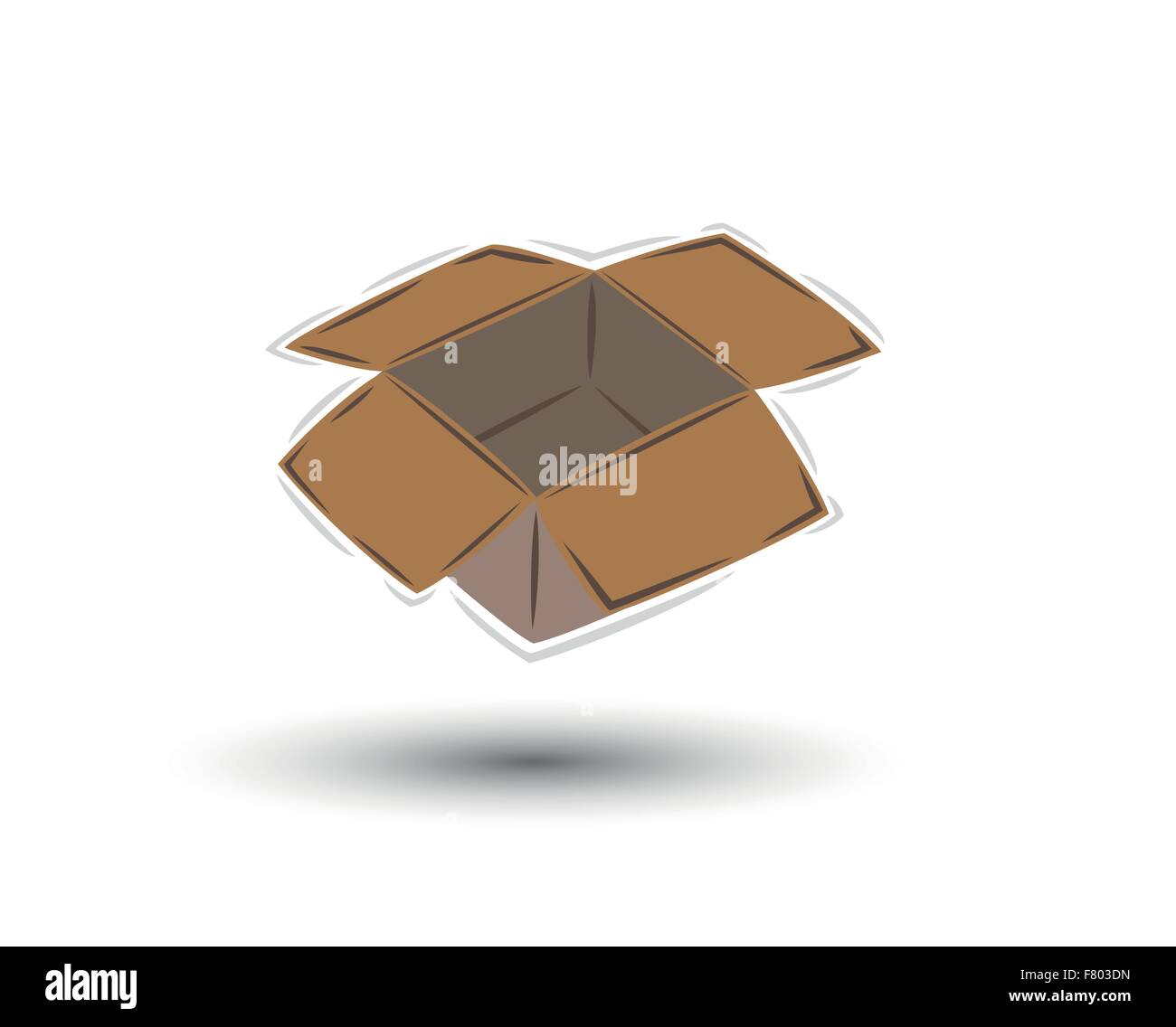 empty open brown paper box with shadow Stock Vector Image & Art - Alamy