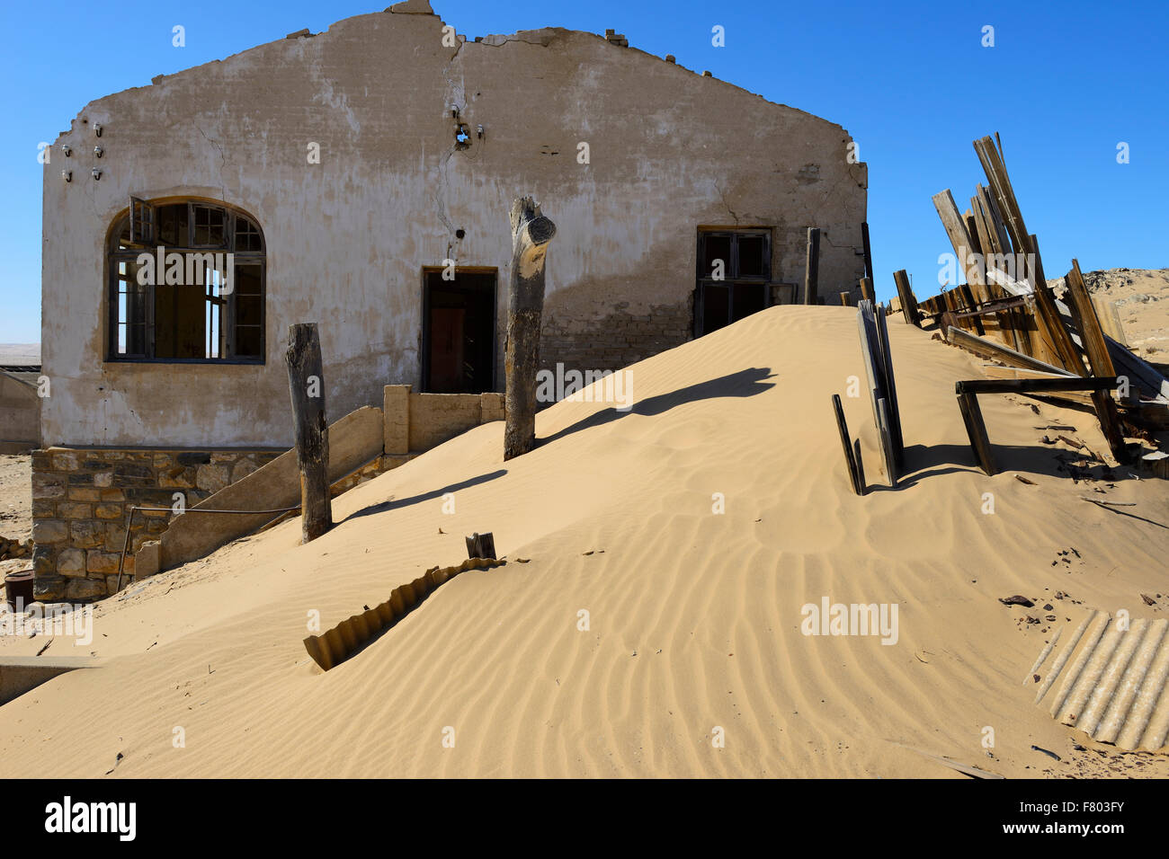 Abandoned diamond mining town of Kolmannskuppe near Luderitz, Namibia ...