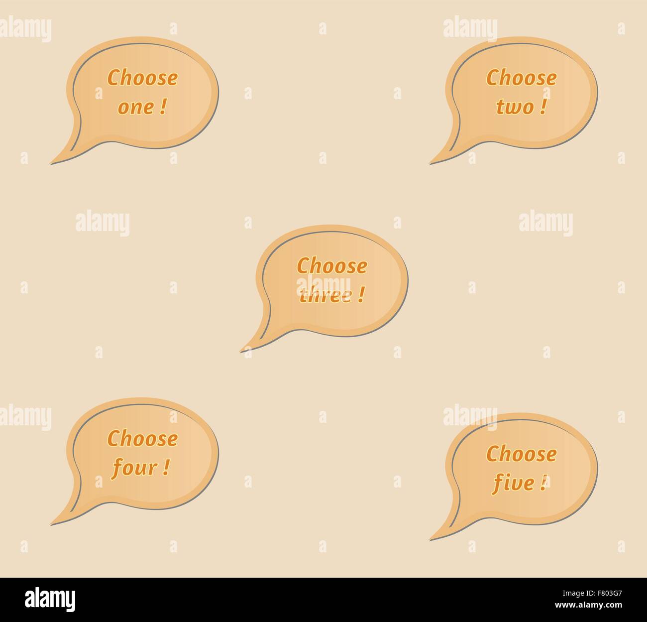 five speak bubbles - Choose one, two, three, four, five Stock Vector ...