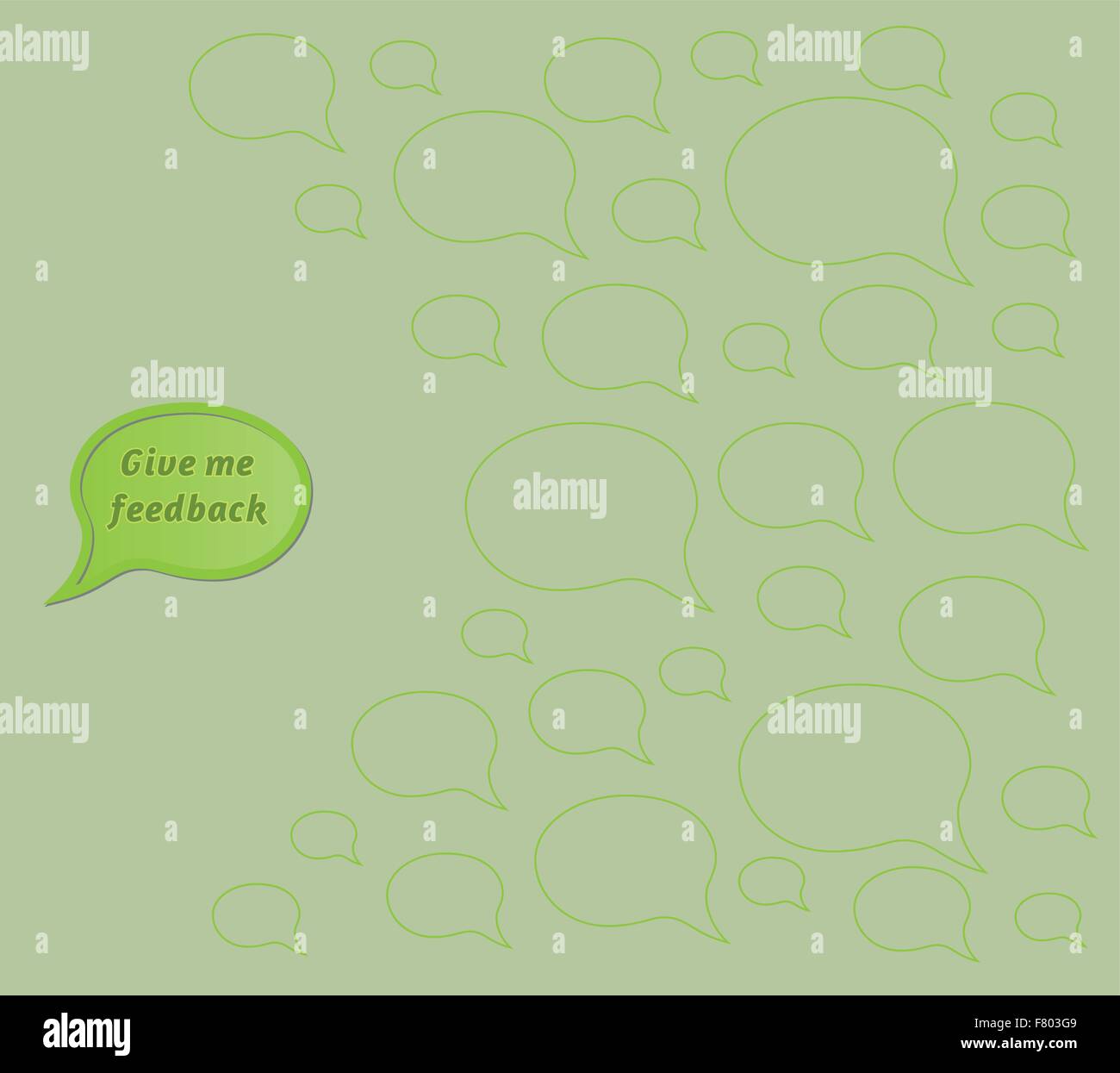 give me feedback speech bubble with empty bubbles Stock Vector Image ...